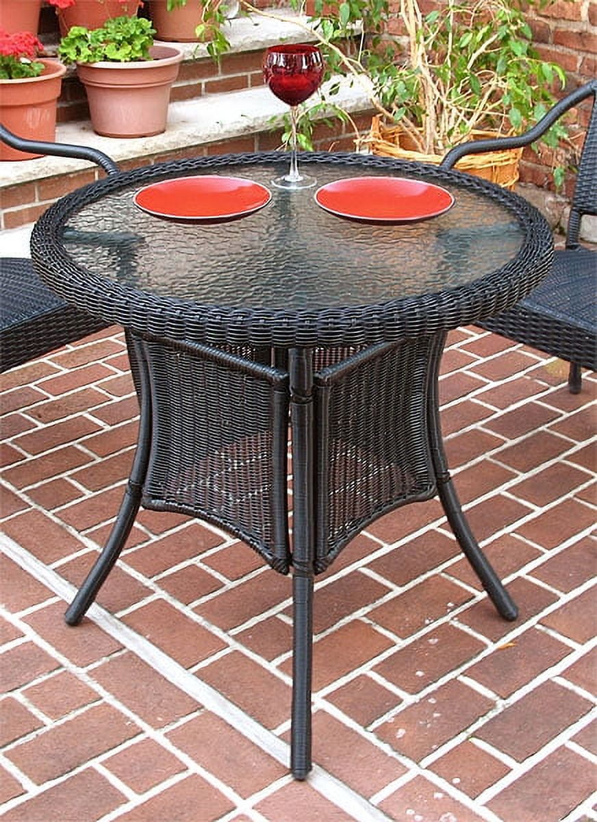 30 Round Resin Bistro Table w/Glass TopNo Umbrella Hole - Walmart.com