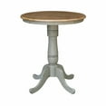 30" Round Solid Wood Counter Height Pedestal Dining Table in Distressed ...