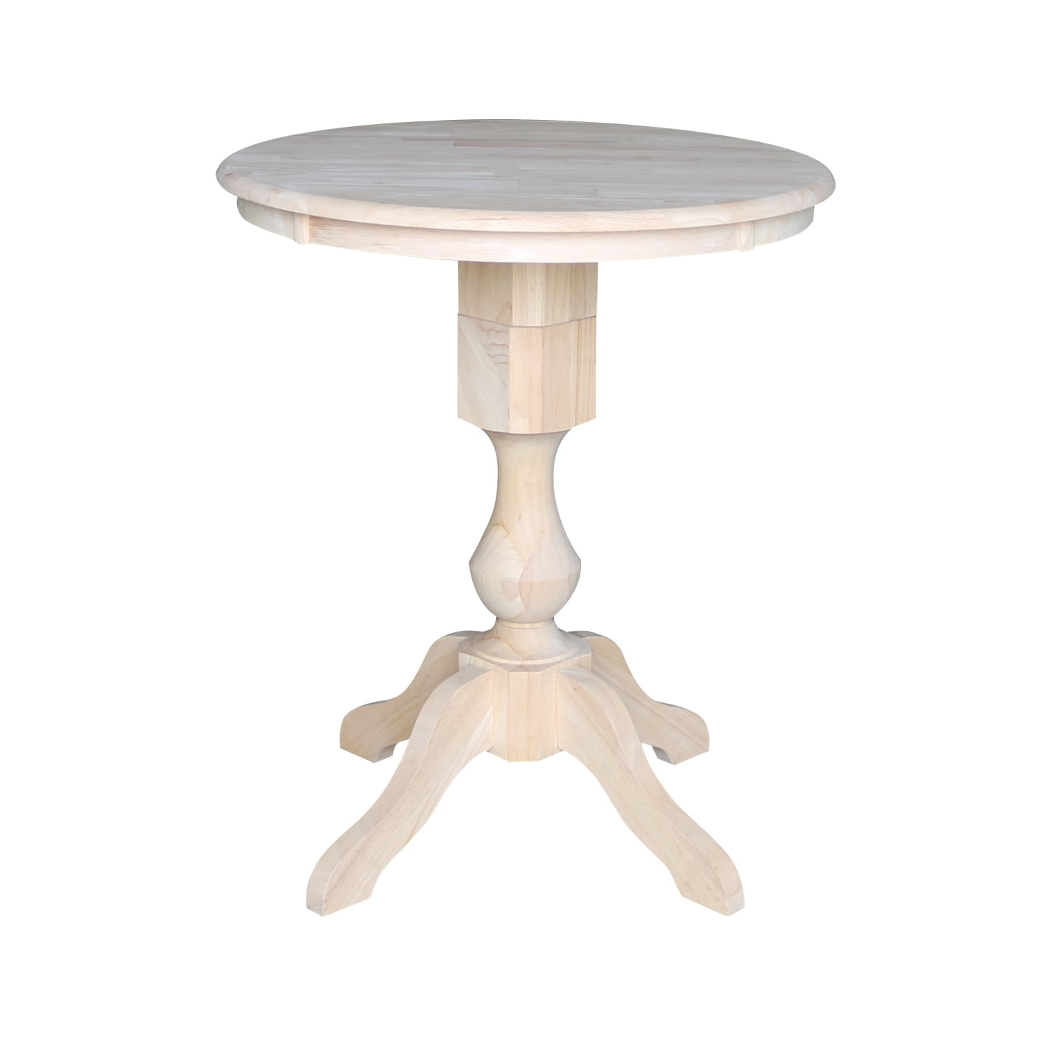30" Round Top Pedestal Counter Height Table - Unfinished - Walmart.com