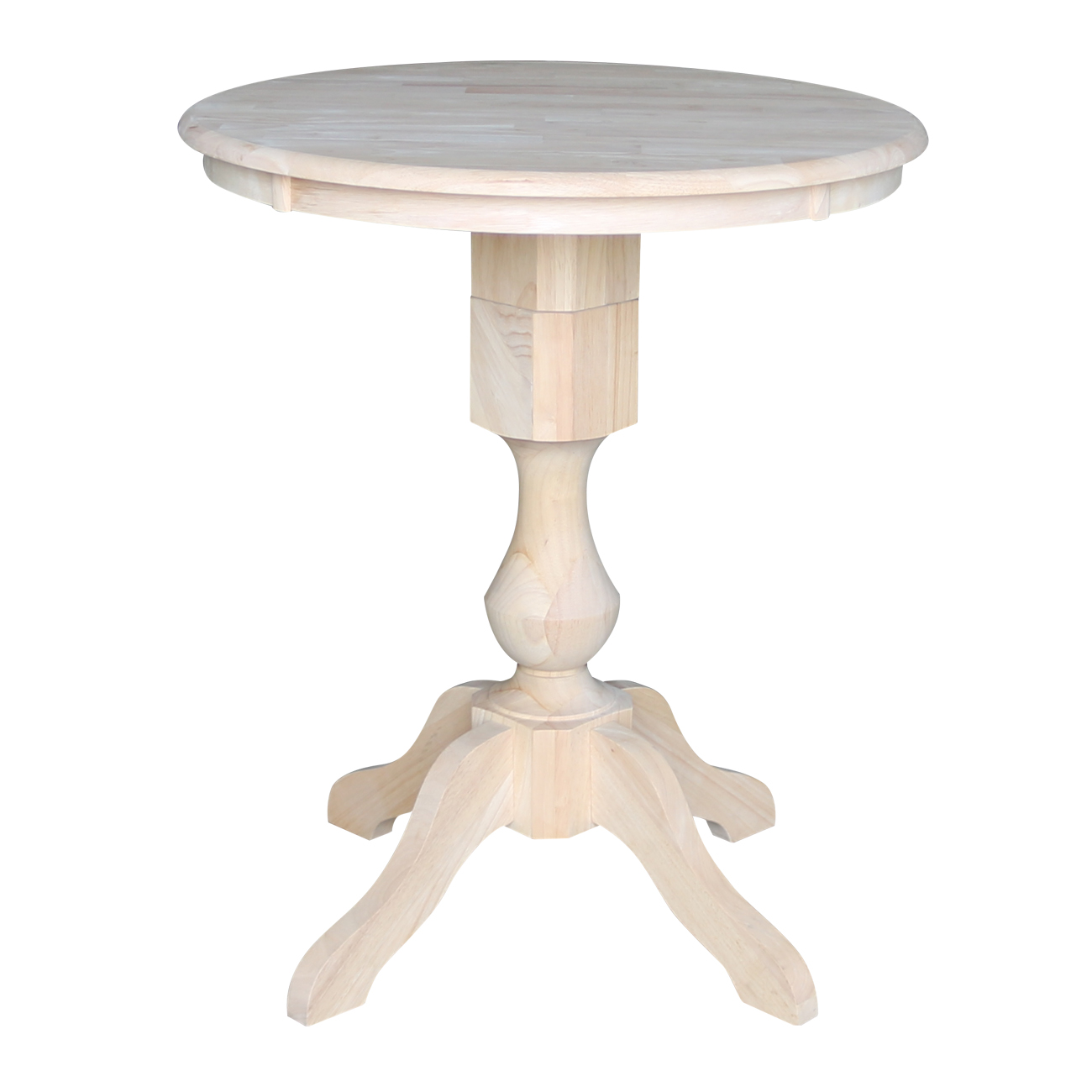 30" Round Top Pedestal Counter Height Table - Unfinished - Walmart.com