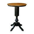 30" Round Top Pedestal Table - 40.9"H Bar Height - Black/Cherry ...