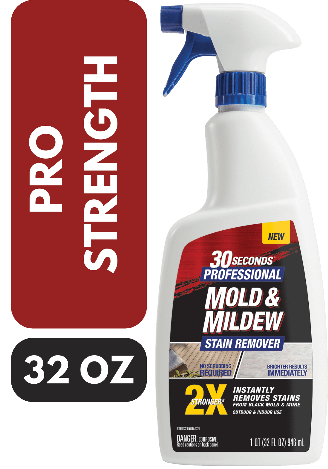 30 Seconds Professional Mold & Mildew Stain Remover Spray, for Black ...