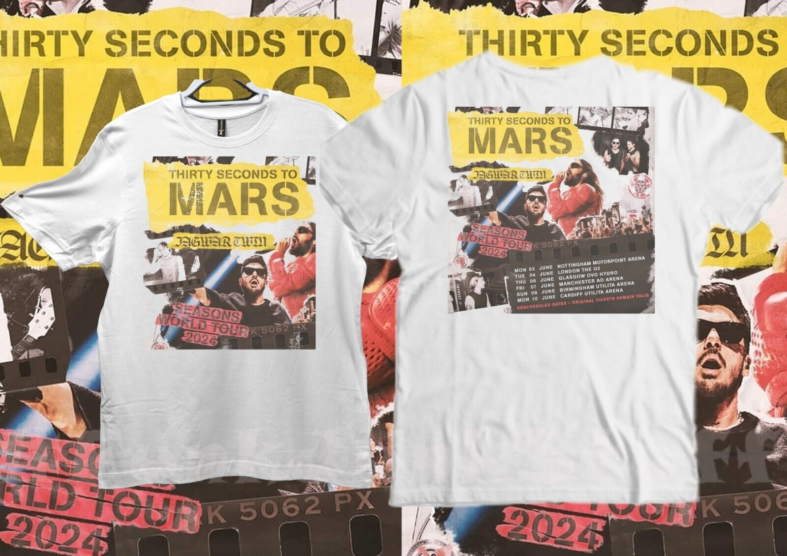30 Seconds To Mars, Seasons 2024 Tour, T-shirt, Unofficial, Sublimation Print. - Walmart.com