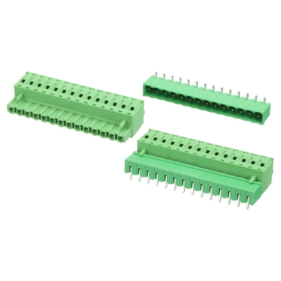 Uxcell 2 Set 14-Pin 5.08mm/0.2" Pitch PCB Mount Screw Terminal Green ...