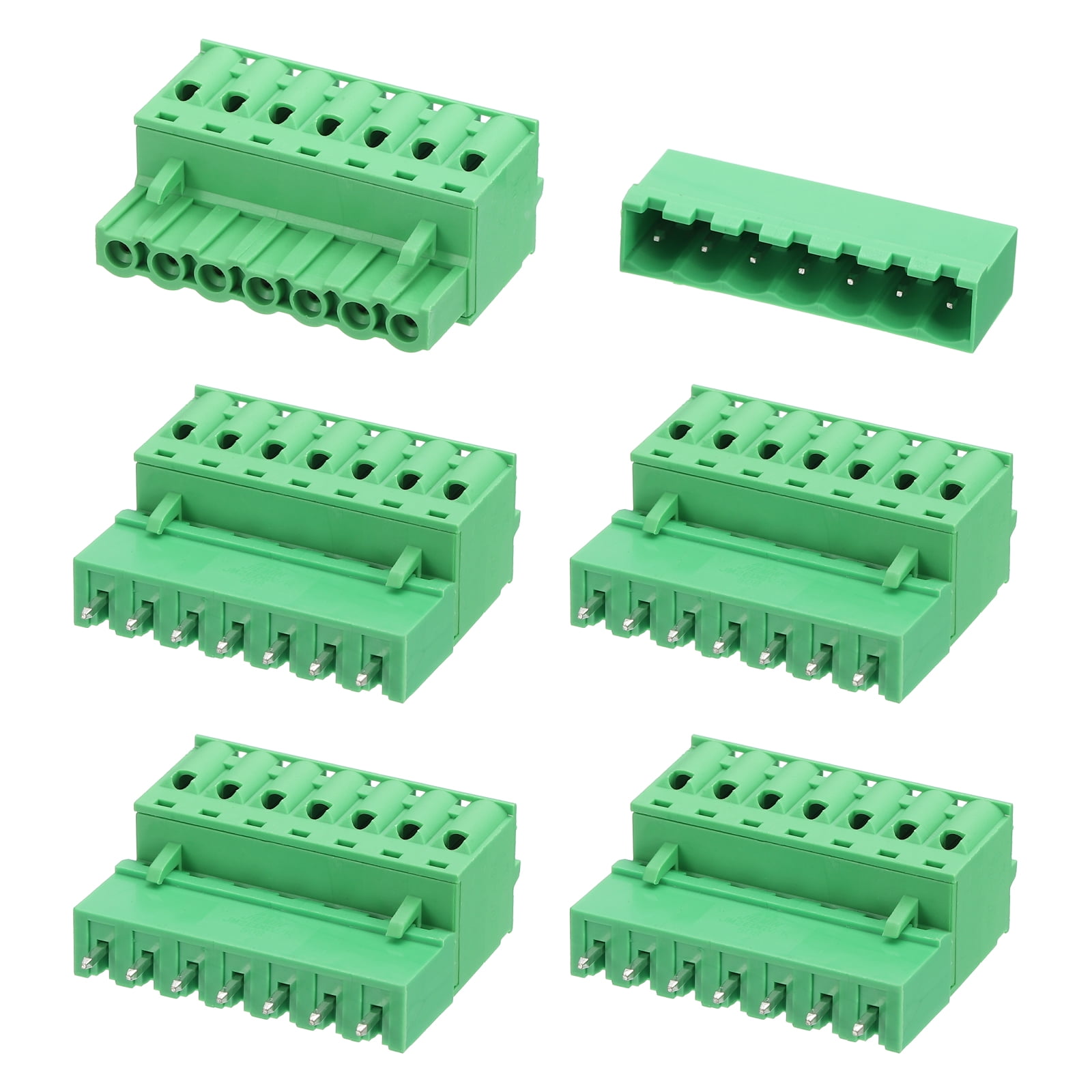 Uxcell 5 Set 7-Pin 5.08mm/0.2" Pitch PCB Mount Screw Terminal Straight ...