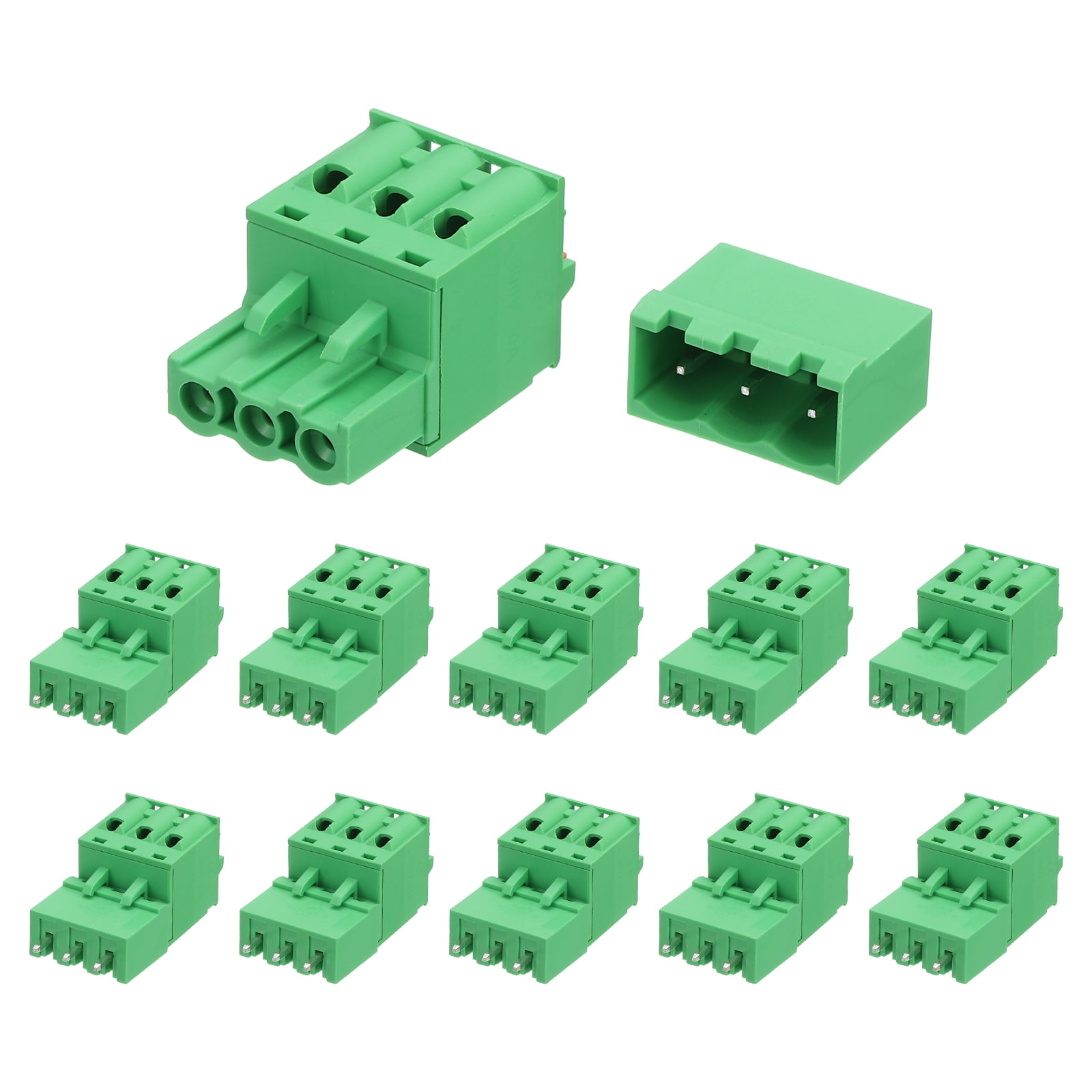 Uxcell 20 Set 3-Pin 5.08mm/0.2" Pitch PCB Mount Screw Terminal Straight ...