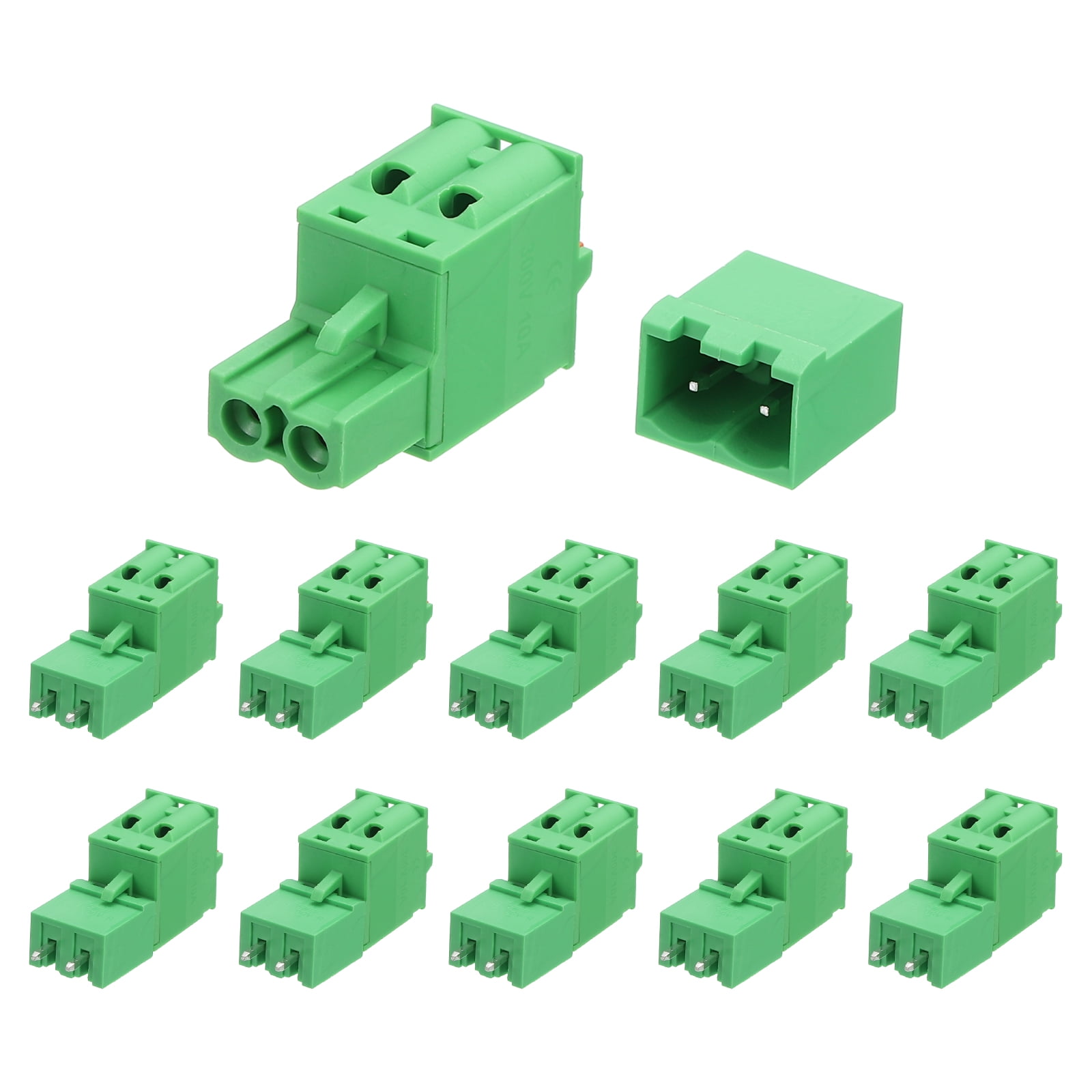 Uxcell 30 Set 2-Pin 5.08mm/0.2" Pitch PCB Mount Screw Terminal Straight ...