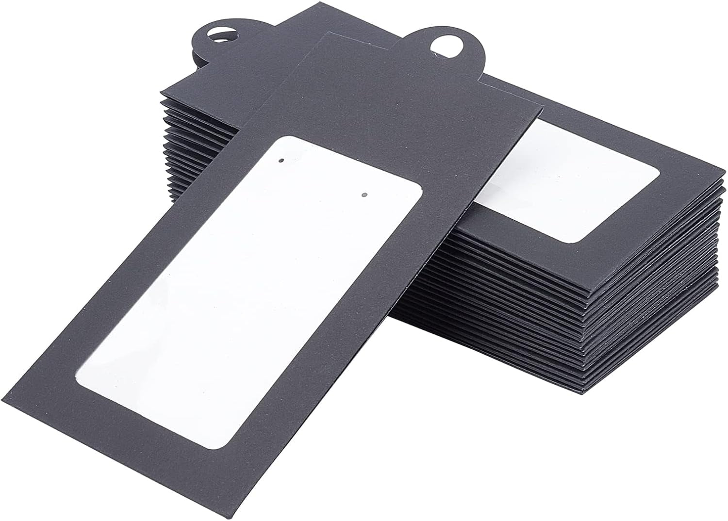 30 Set 30 Pcs Cardboard Display Boxes with Clear Window (Black 6x3 Inch ...