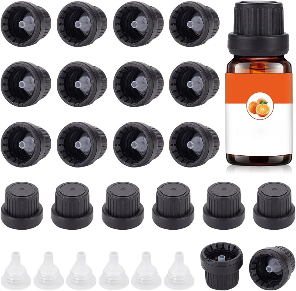 30 Set Black Boston Bottle Cap 18mm 18 Tooth Plastic Replacement Bottle ...
