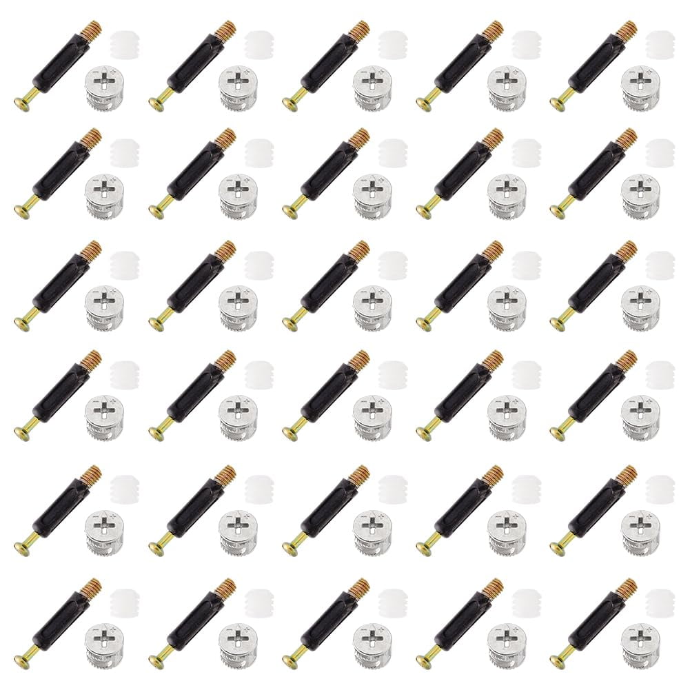 30 Set Cam Screw Cam Dowel for Furniture Connecting 3 in 1 Connector ...