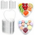 30 Set Heart Fruit Tray with Lid 7. 5 Inch Disposable Veggie Appetizer ...