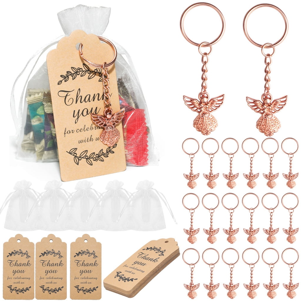 30 Set Keychains Collection with Thank You Cards and Bag Wedding and ...