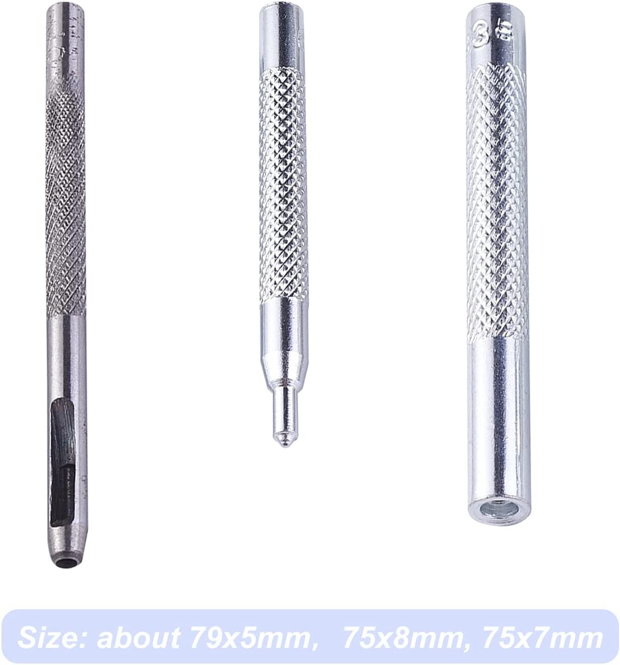 30 Set Leather Snap Fasteners Kit 0.66inch Metal Button Snaps Press ...