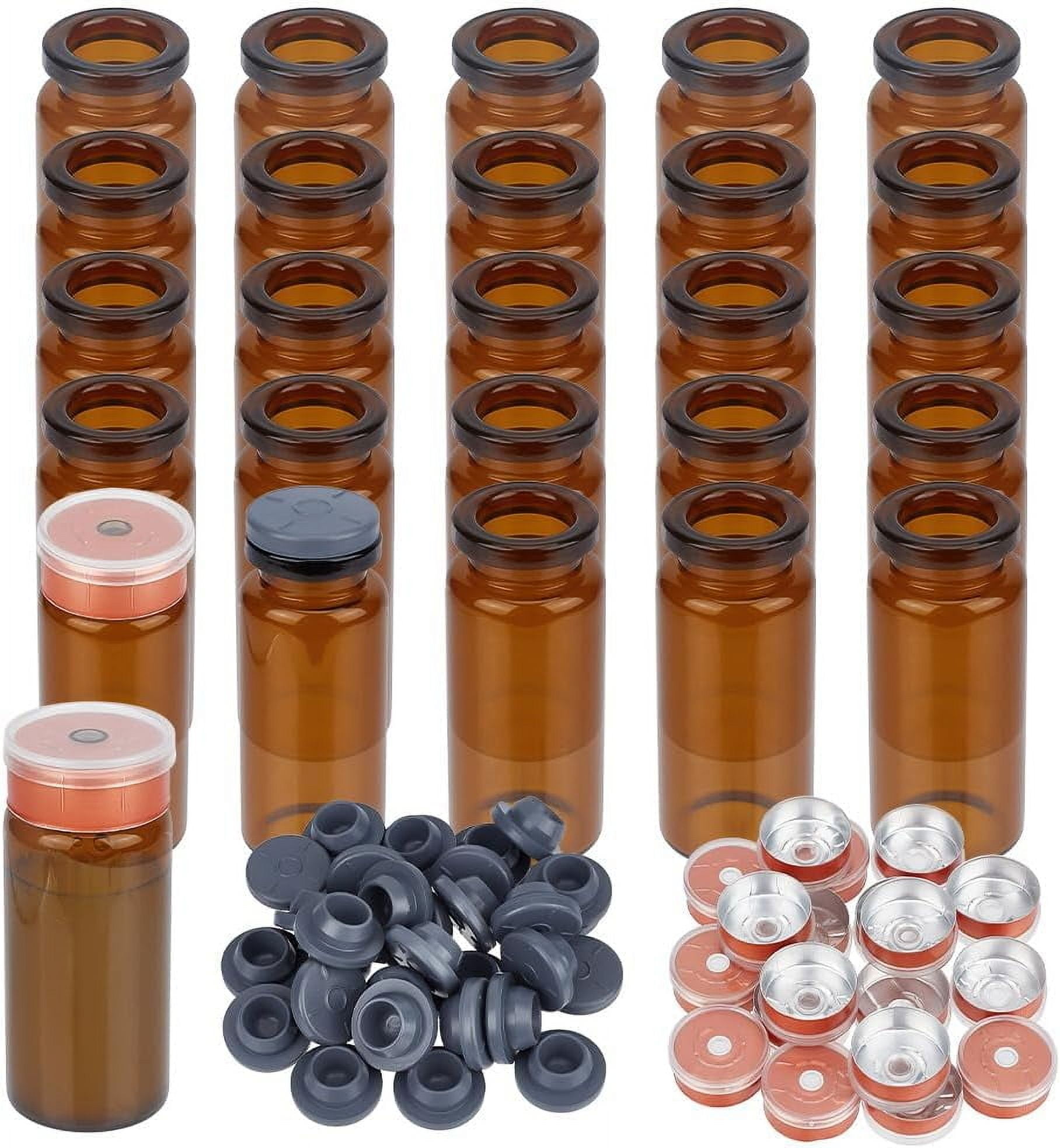 30 Sets 10ml/0.34oz Brown Sealed Sample Vials Glass Sample Vials with ...