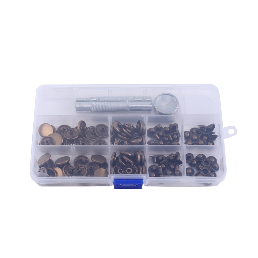 30 Sets 15mm Antique Brass Snap Fasteners Popper Press Stud Button ...