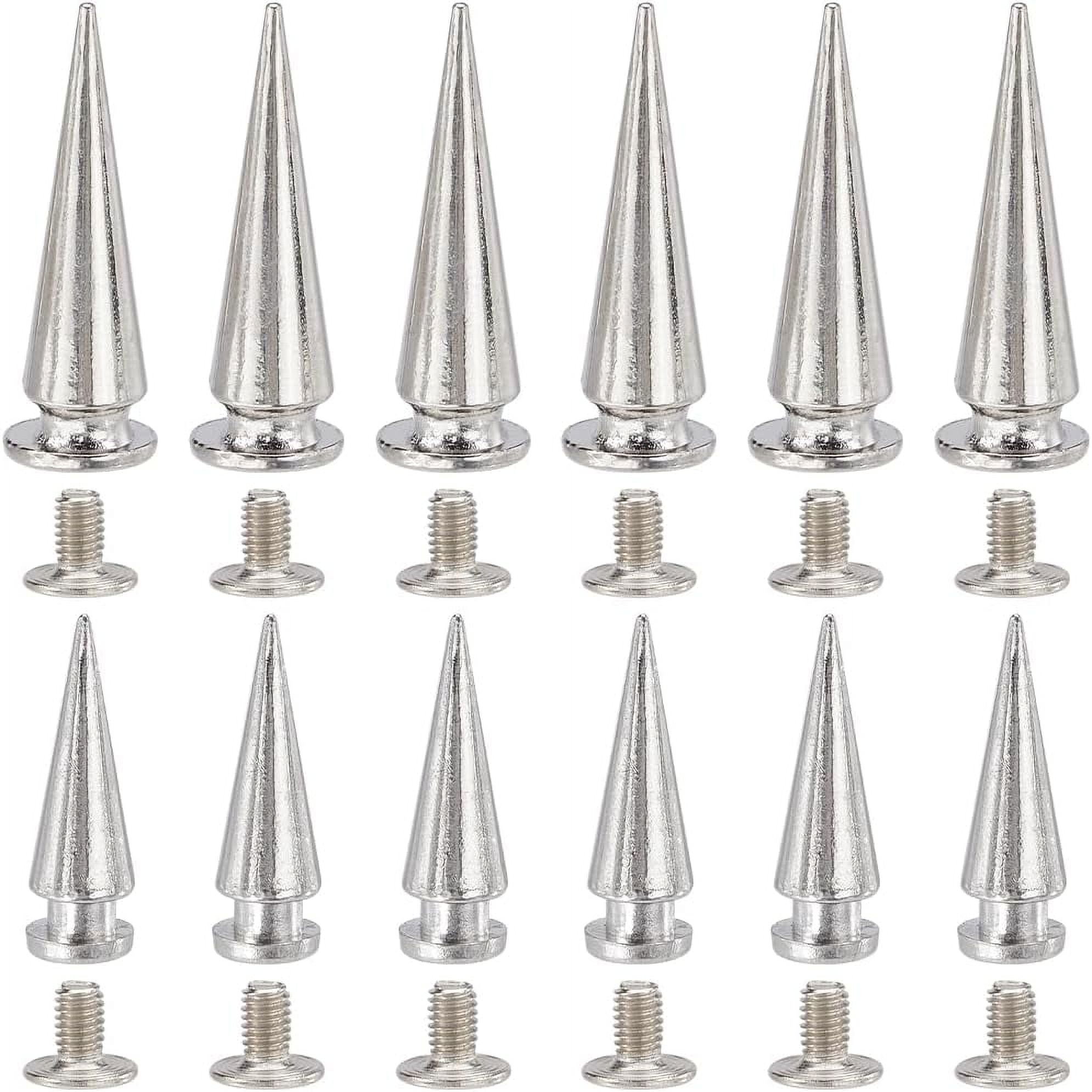 30 Sets 2 Sizes 28mm 20mm Silver Leather Punk Rivets Metallic Cone ...