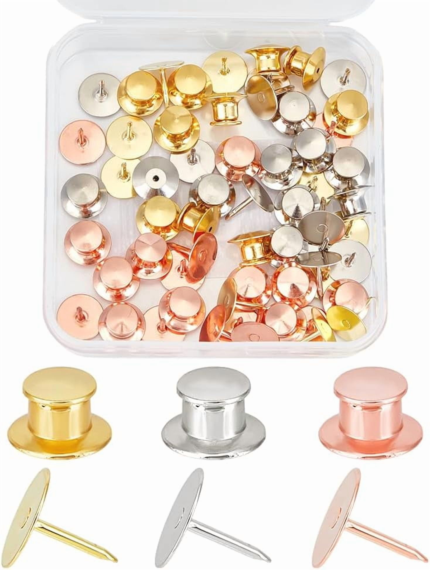 30 Sets 3 Colors Brass Brooch Base Settings Brooch Findings Mixed Color ...