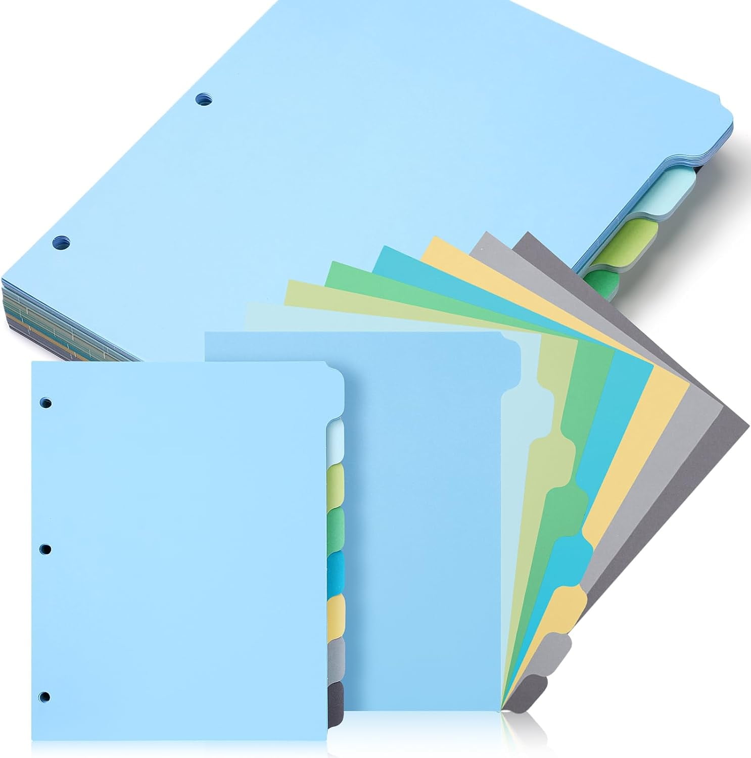 30 Sets 3 Ring Binder Dividers with 8 Tab, 1/8 Cut Tabs 240 Blank ...