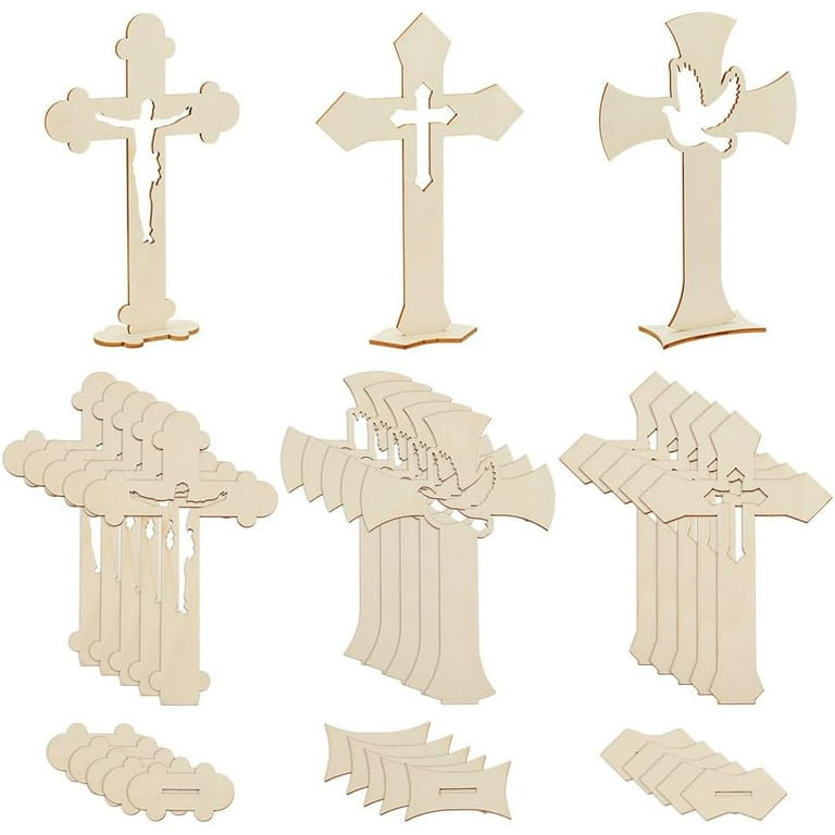 Wooden Baptism Crosses On Stands Christening Cross Custom Engraved