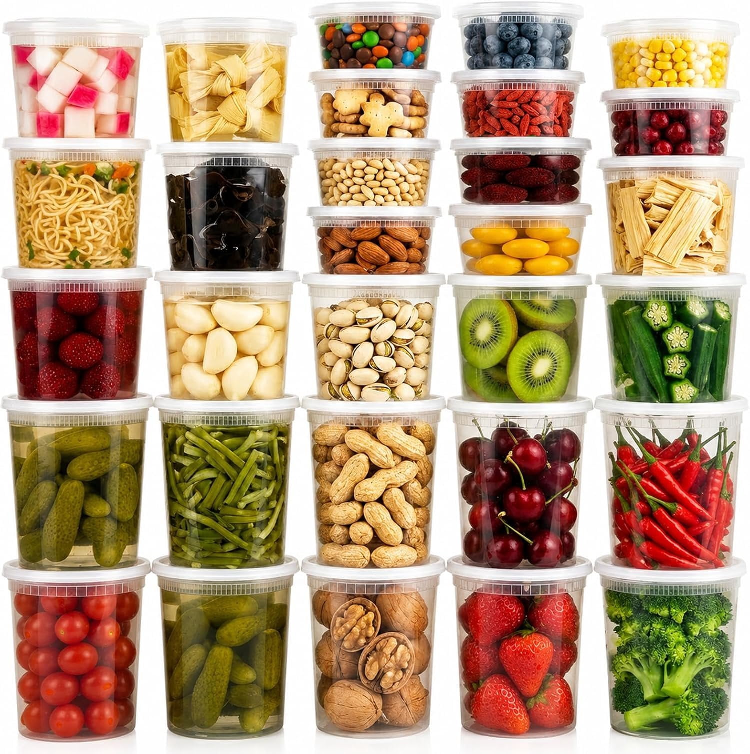 30 Sets (60-) Disposable Storage Containers with , , Leakproof ...