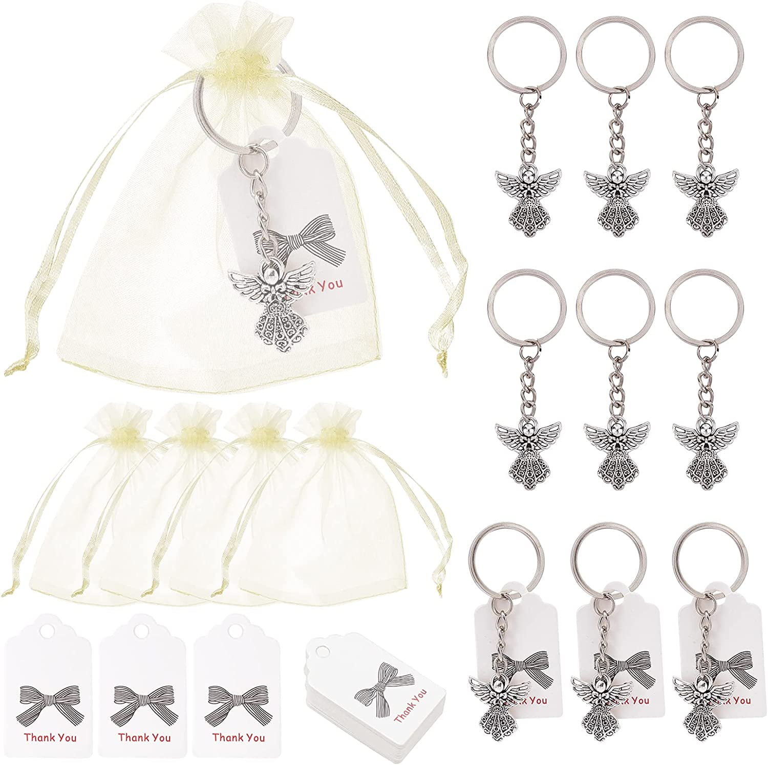30 Sets Angel Keychain Favors Thank You Favor Gifts Guardian Angel ...