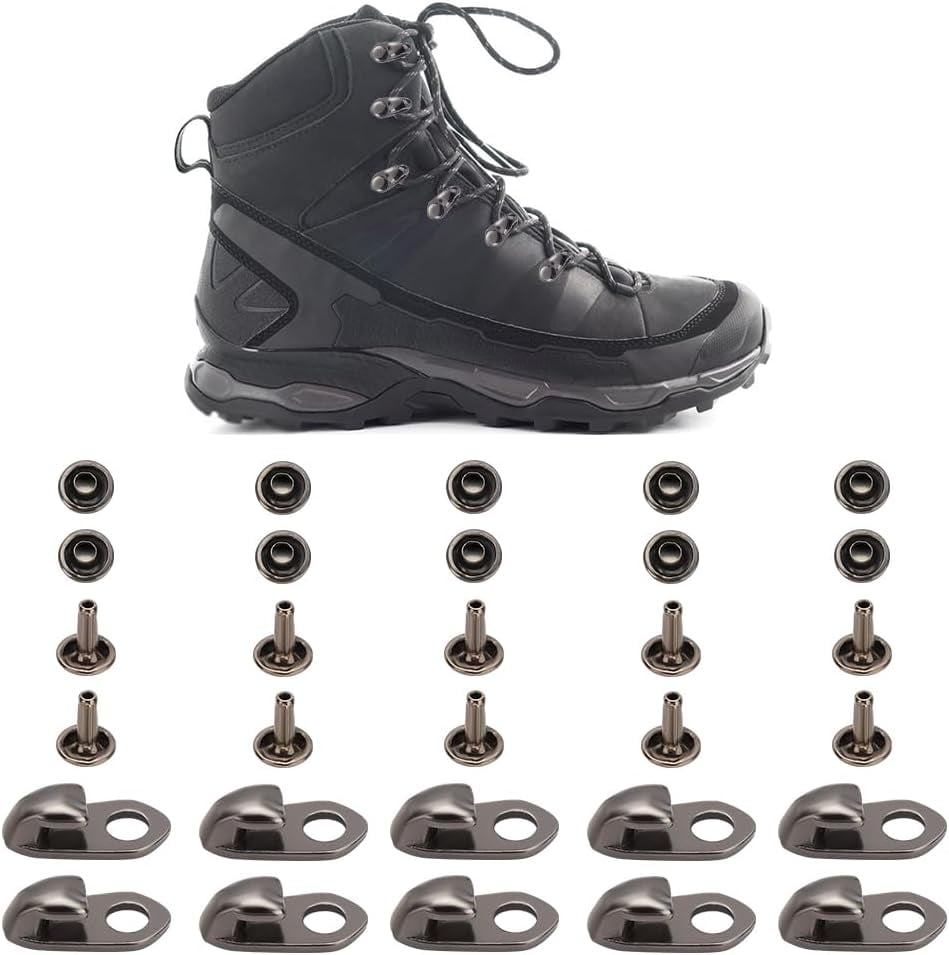 30 Sets Boot Lace Hooks Hiking Shoes Lace Hooks Alloy Shoe Buckle ...