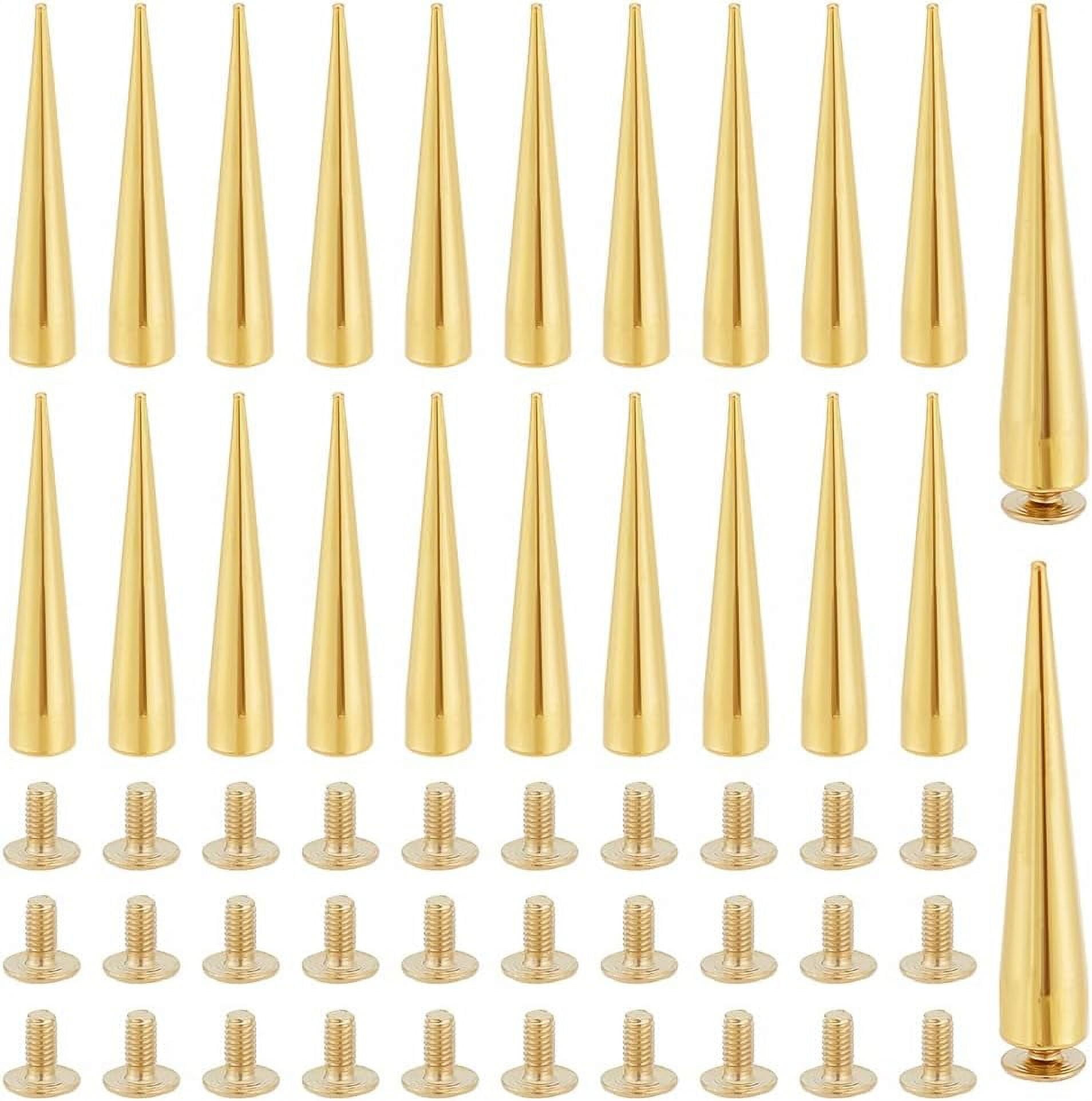 30 Sets Bullet Spike Cone Studs Alloy Cone Spikes Screwback Studs ...