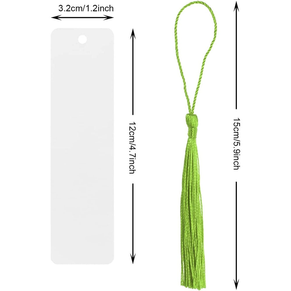30 Sets Clear Acrylic Bookmarks with Tassels, Blank Acrylic Markers for ...