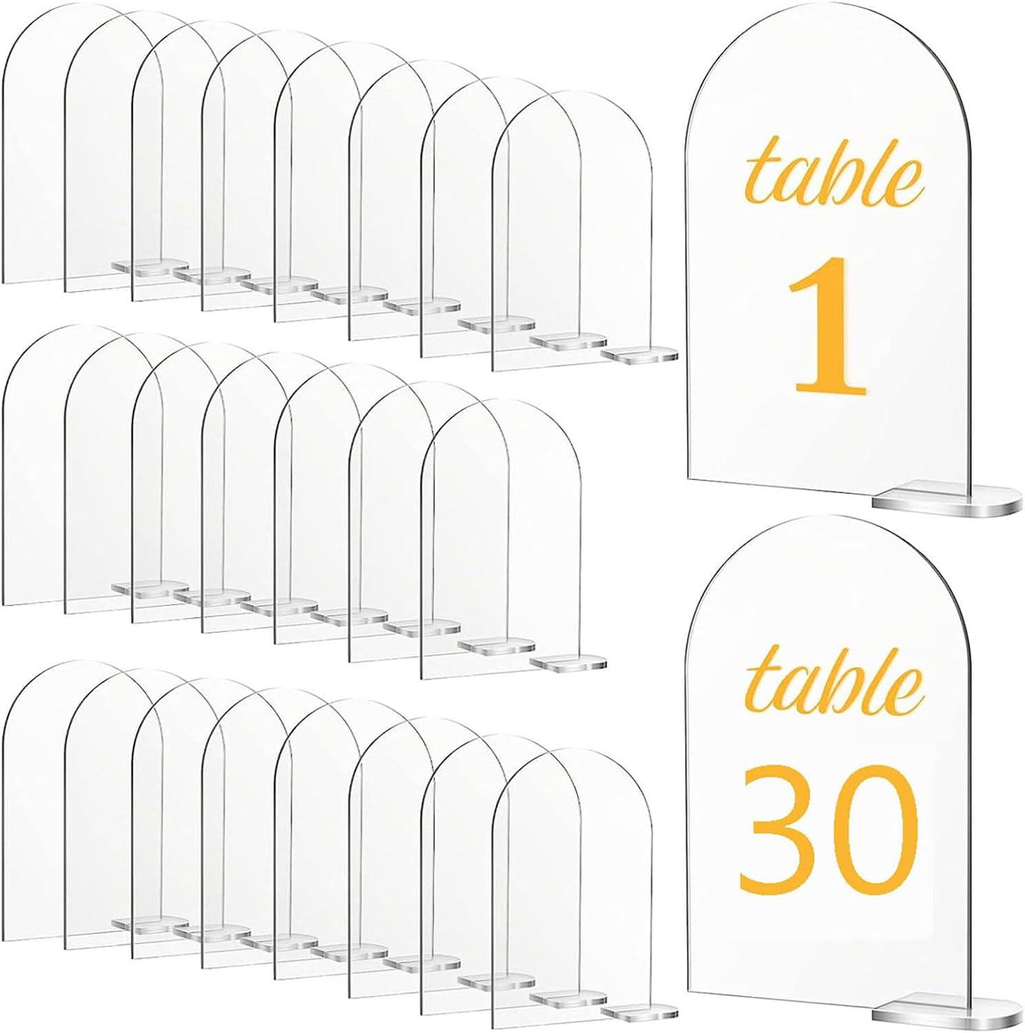 30 Sets Clear Arch Acrylic Sign with Stands Blank Arched Acrylic Sheet ...