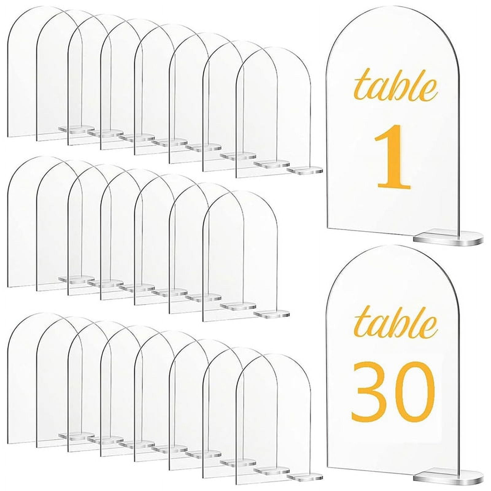 30 Sets Clear Arch Acrylic Sign with Stands Blank Arched Sheet DIY Arch ...