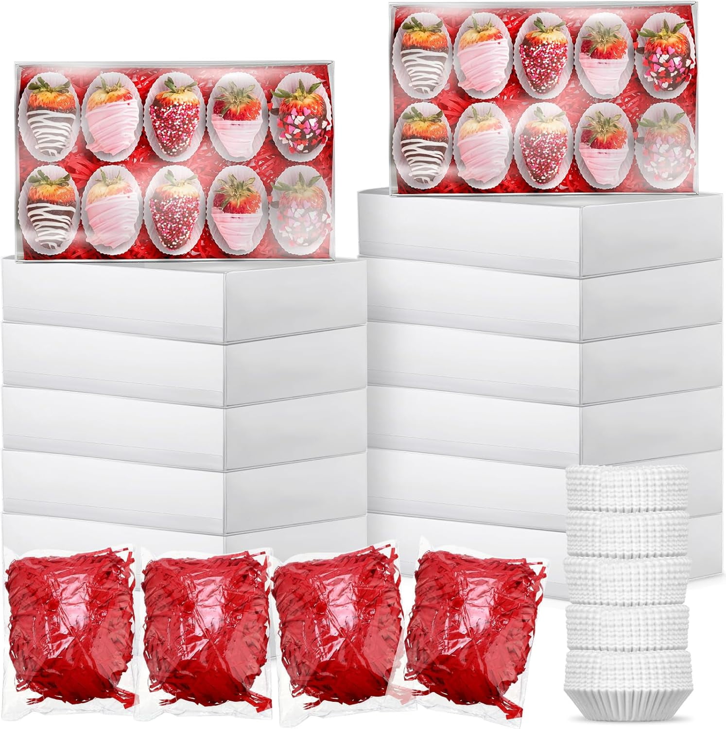 30 Sets of Cookie Boxes, 9.5x5.9x1.8 Inches Bakery Boxes with Clear ...