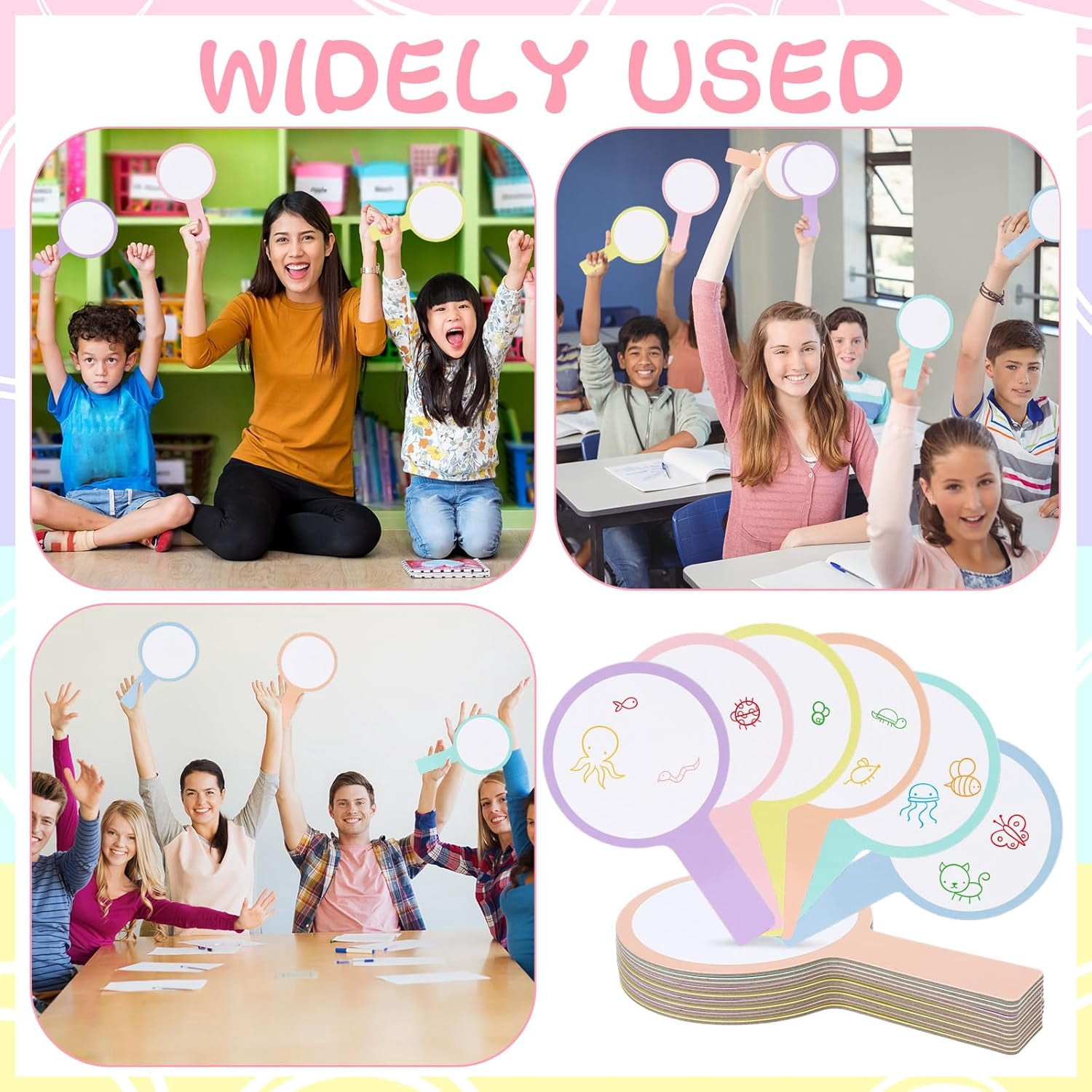 30 Sets Dry Erase Answer Paddle with 30 Markers Handheld Double Sided ...