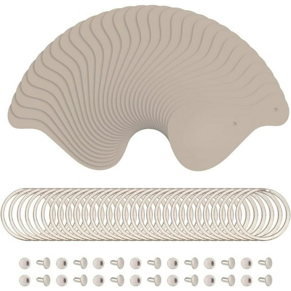 30 Sets PU Leather Key Fob Kits Key Fob Blanks with Rivets and Key ...