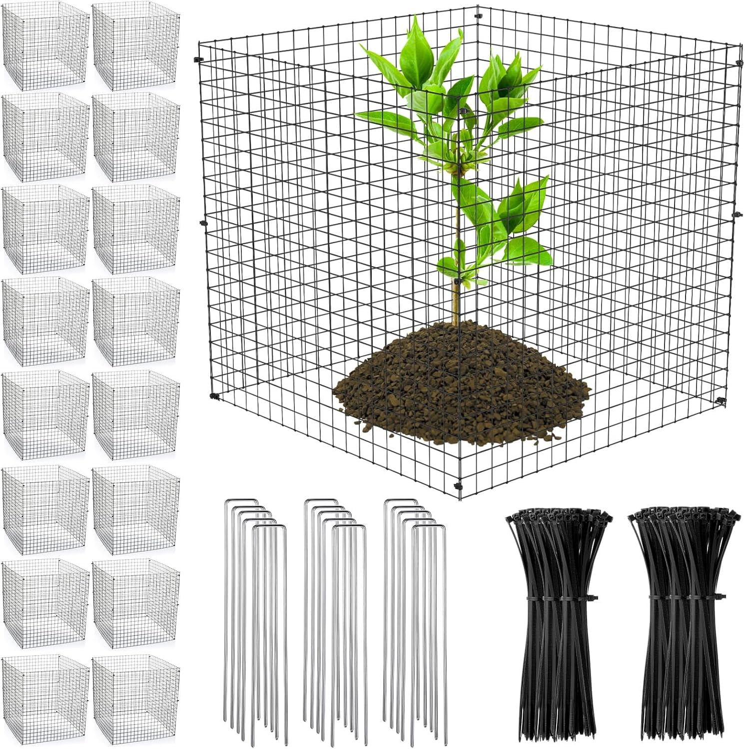 30 Sets Pack Small Wire Plant Protectors 12 x12 inches Square Plant ...