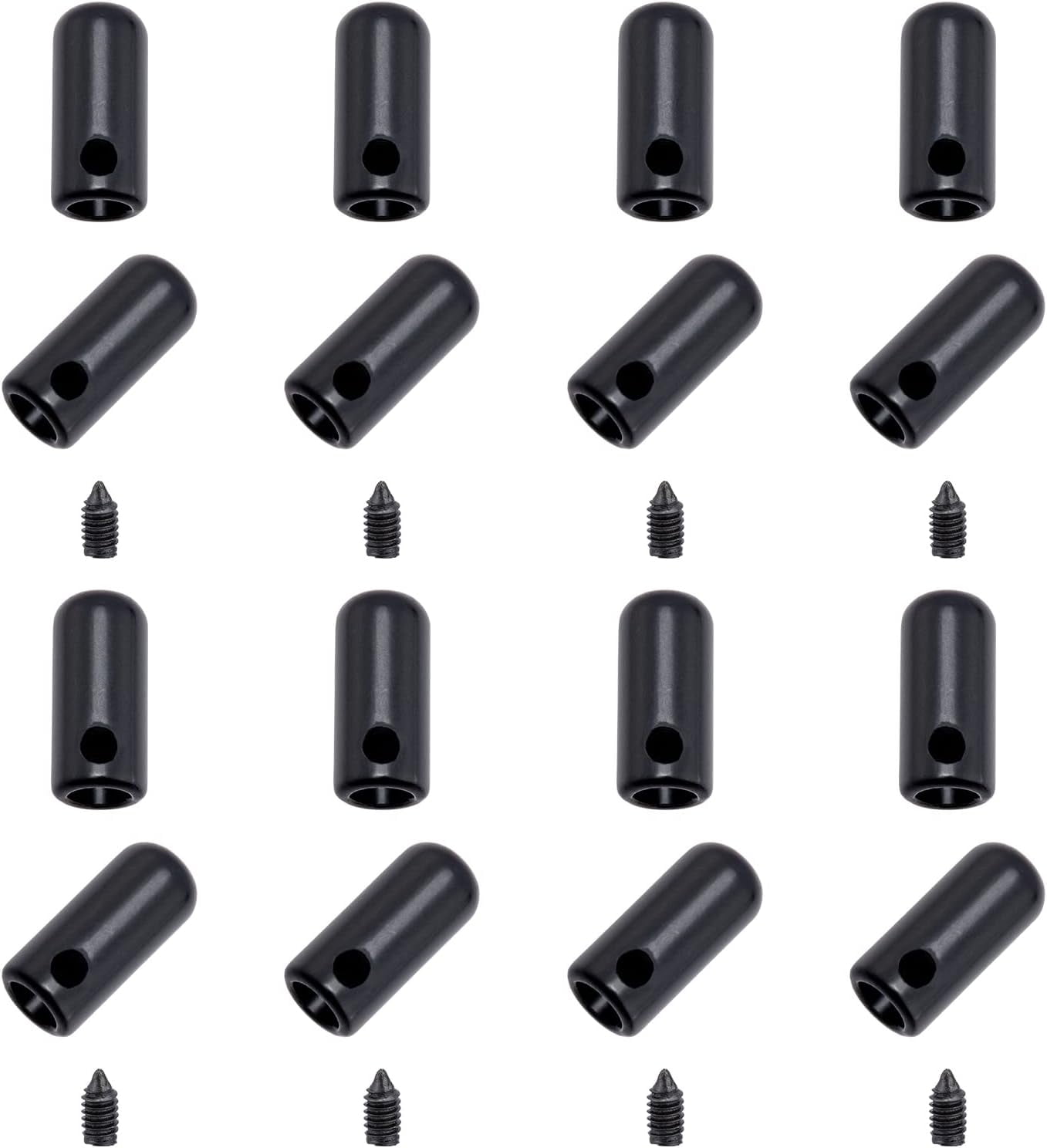 30 Sets Shoelace Aglets, Screws Aglets Tips Lace Cords End Black ...