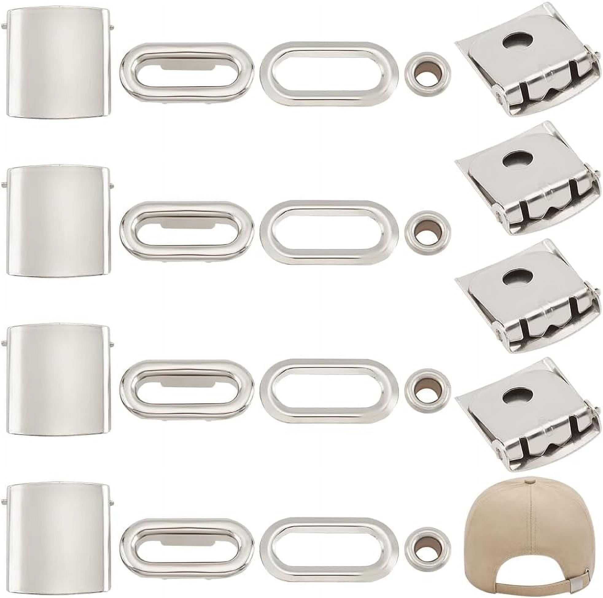 30 Sets Stainless Steel Peaked Cap Adjuster Kits Baseball Cap Buckle ...
