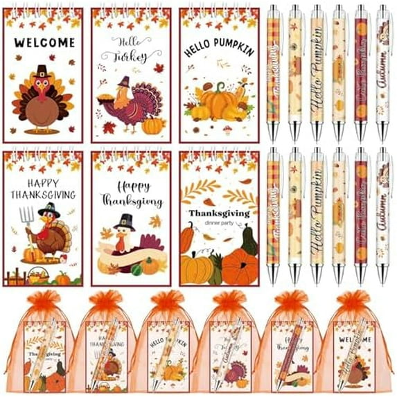 30 Sets Thanksgiving Gifts Bulk Thanksgiving Ballpoint Pens Fall ...