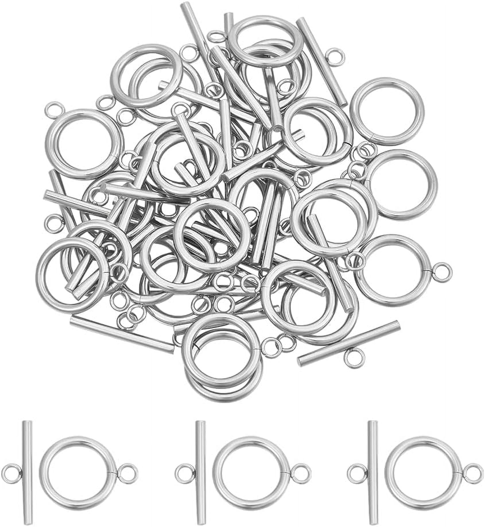 30 Sets Toggle Clasps for Jewelry Making Stainless Steel Round Toggle ...
