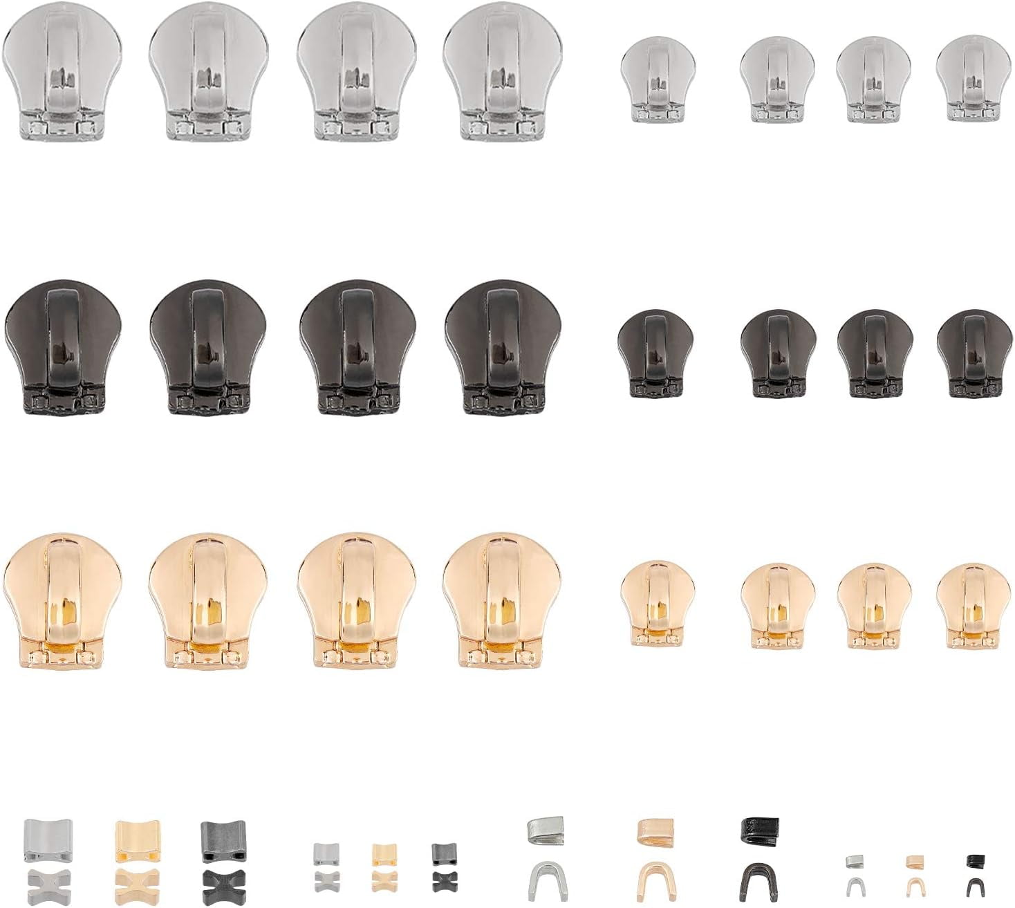 30 Sets Zipper Repair Kit - Zipper Latch Slider Retainer Top Stopper ...