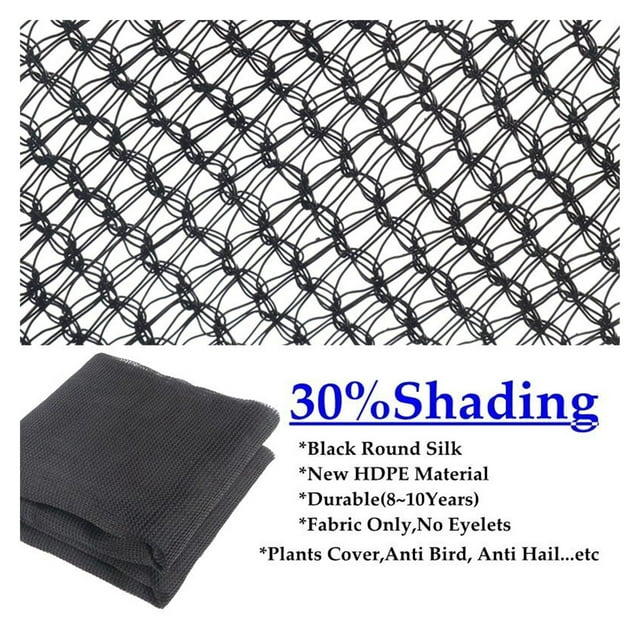 30% Shading Black Round Silk HDPE Mesh Fabric Agriculture Mono Sun Shade Net Garden Plants Cover ...