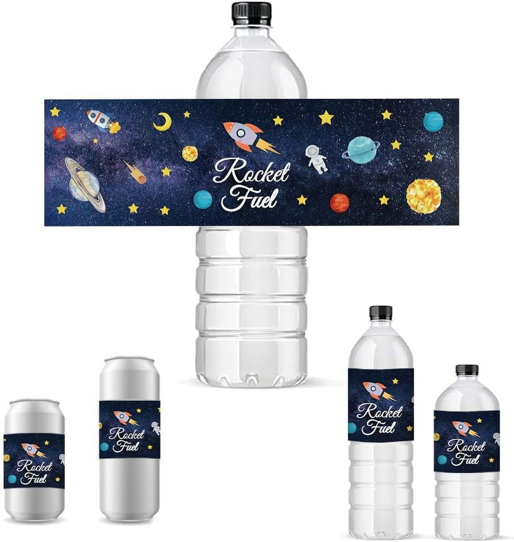 30 Sheet 30pcs Space Water Bottle Sticker Labels Rocket Bottle Wraps ...