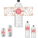 30 Sheet Bottle Label Adhesive Stickers Rectangle Flower 216x64mm ...