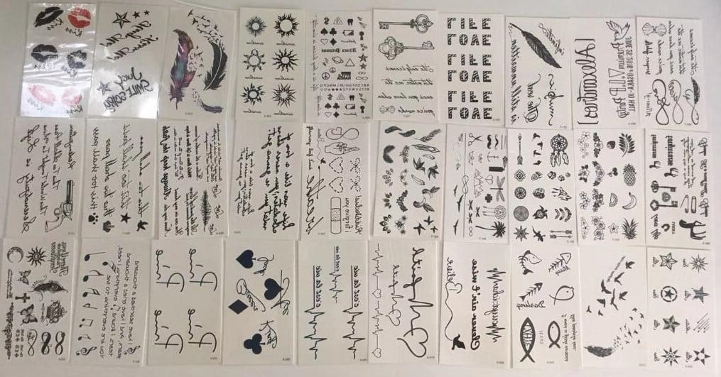 30 Sheet Temporary Tattoos Neck and Wrist Men Women Kids - Walmart.com