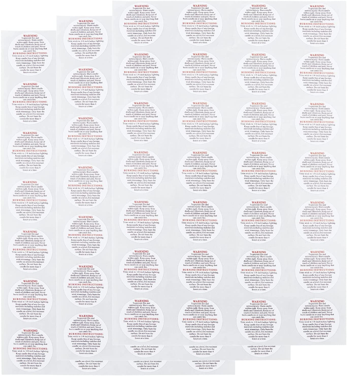 30 Sheet totallu 840Pcs 1.5Inch Warning Labels Candle Warning Labels ...