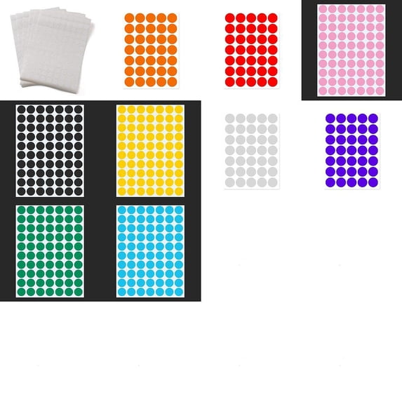 30 Sheets 10 Colors Adhesive Paper Tape Round Stickers for Card-Making ...
