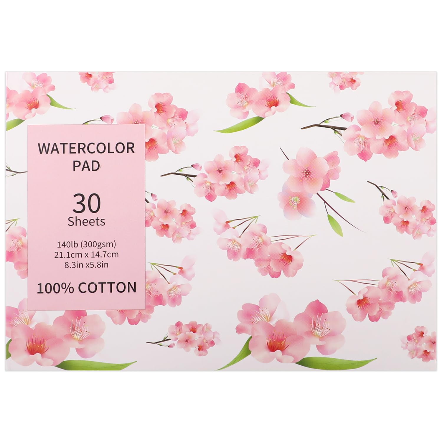 30 Sheets A5 Watercolor MMF7 Paper Pad(8.3 x 5.8"), 140 LB/300 GSM, 100 ...