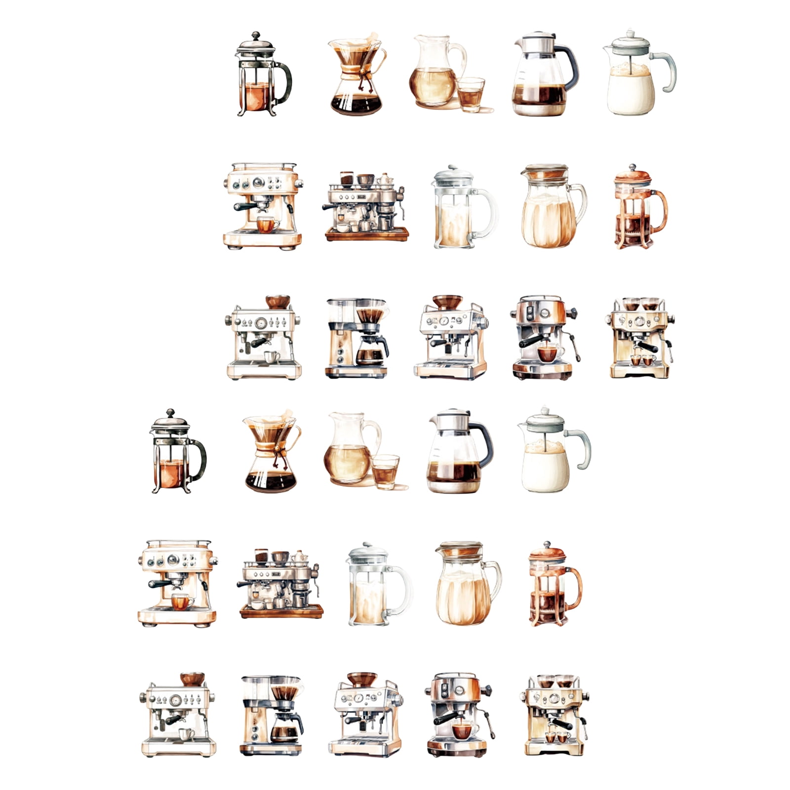 30 Sheets Adhesive Sticker Laptop Sticker Coffee House Series Decal ...