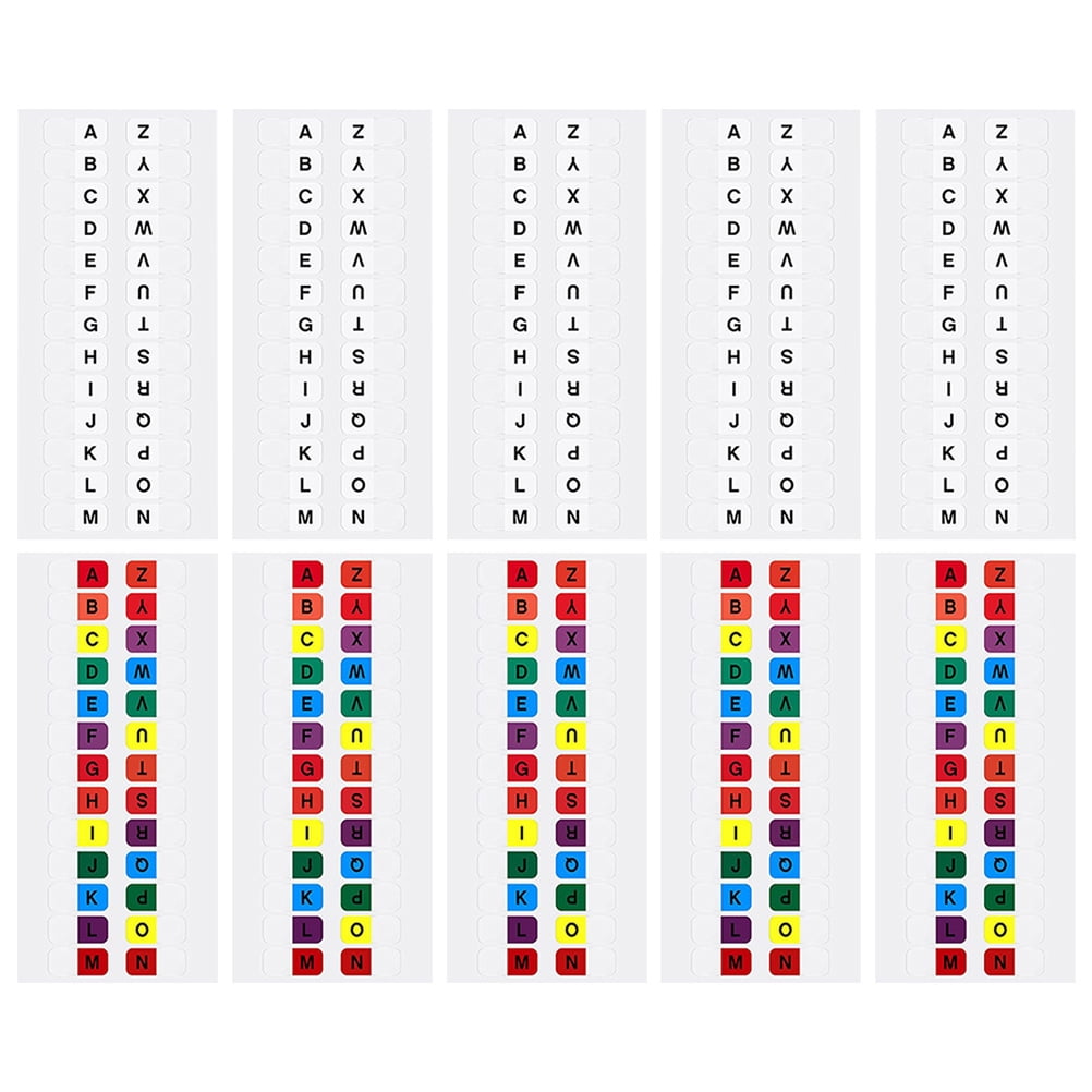 30 Sheets Alphabet Index Stickers Colored Tabs Office and Supplies ...