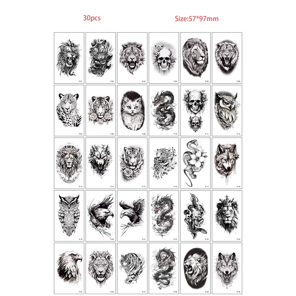 30 Sheets Black Butterfly Temporary Tattoos for Women Waterproof Tattoo ...