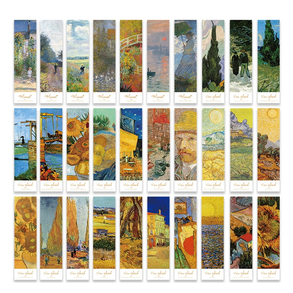 30 Sheets/Box Themed Book Markers Landscape Page Markers Warm Series ...